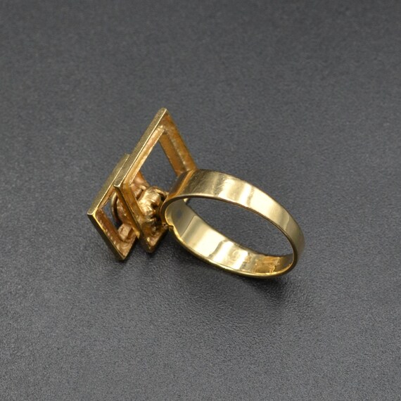 Vintage 14k Gold Motion Spinner Ring - Gem
