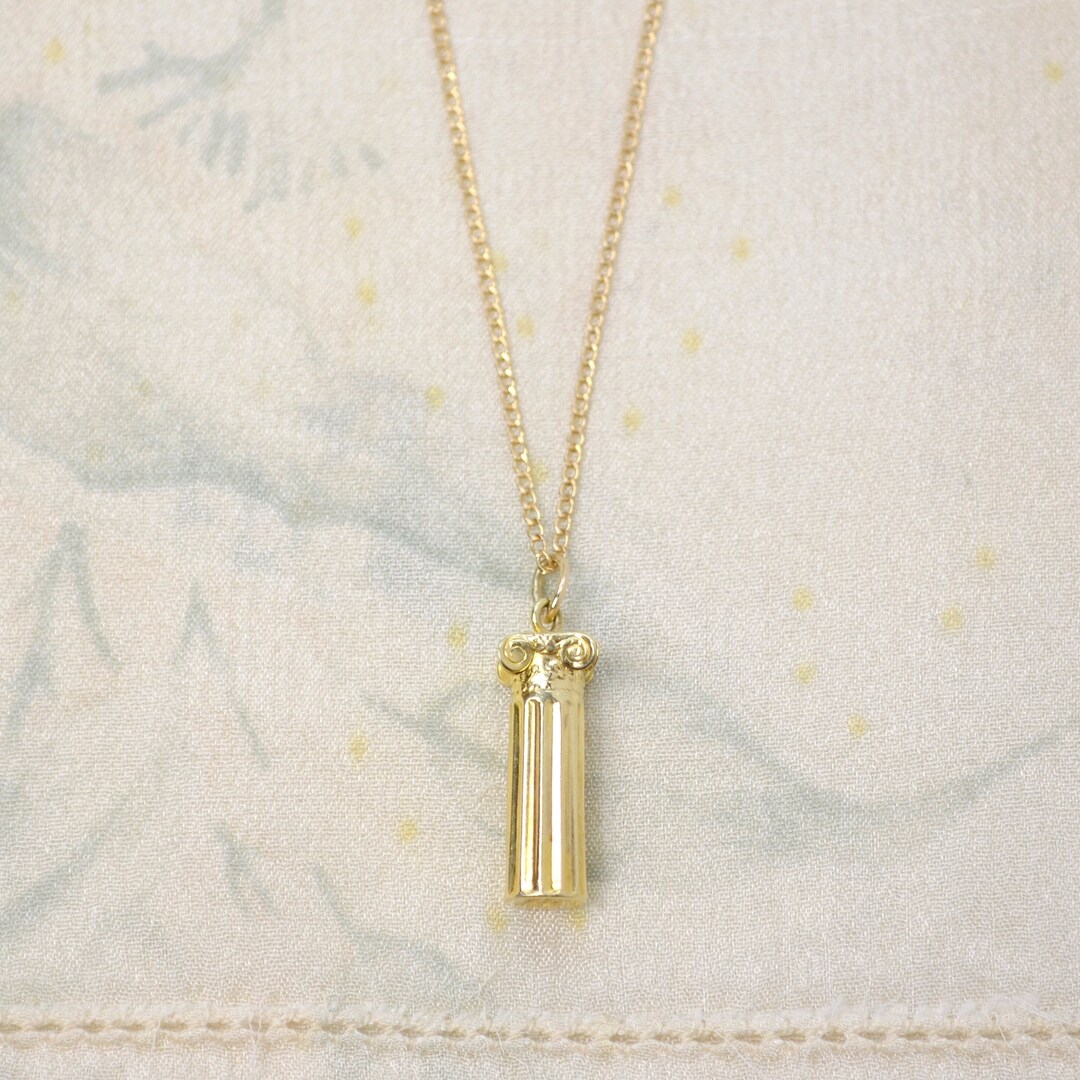 Rare 14k Gold Greek Ionic Column Pillar Pendant Necklace - Etsy