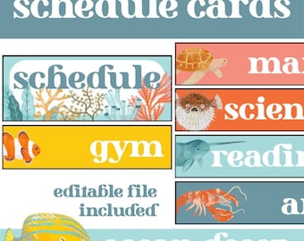 Ocean Under the Sea Theme Classroom Schedules, Sea Life Printable ...