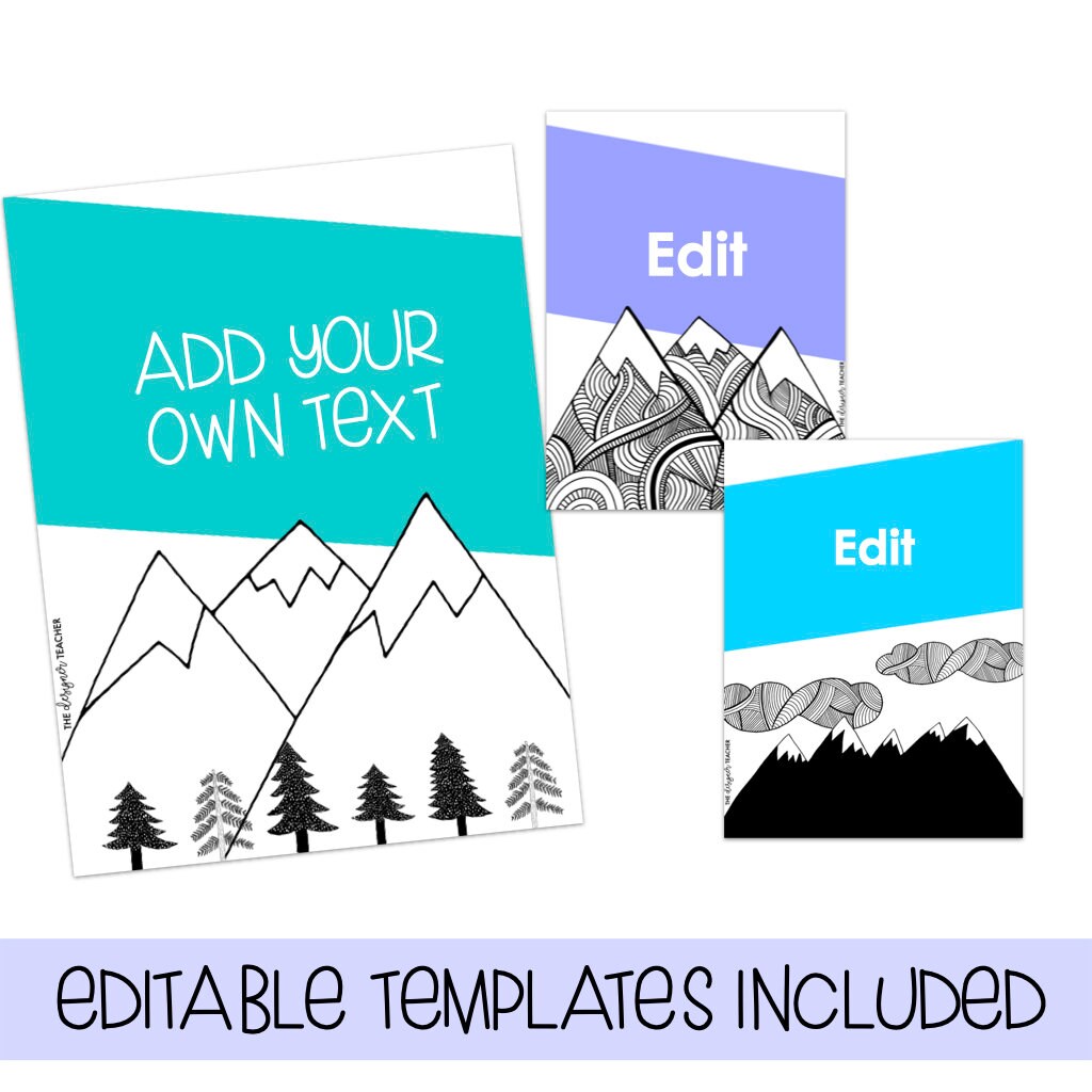 Inspirational Growth Mindset Inclusive Mountain Theme Classroom Posters ...