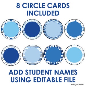 Blue Watercolor Door Decor and Bulletin Board Calming Classroom Decor ...