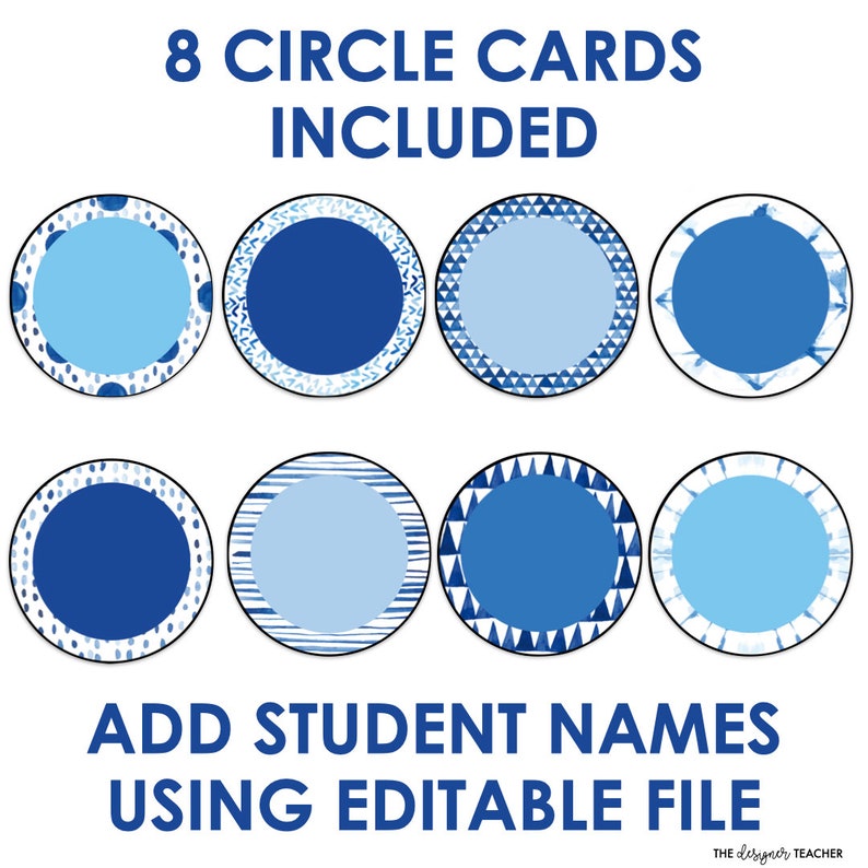 Blue Watercolor Door Decor and Bulletin Board Calming Classroom Decor ...