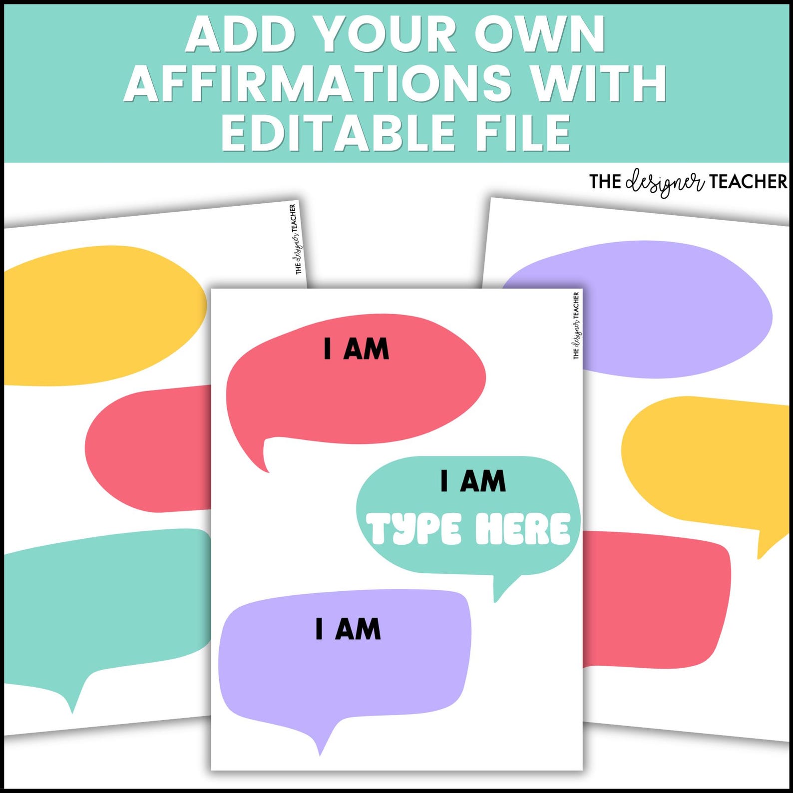 Editable Classroom Positive Affirmation Station Mirror Display Bulletin ...