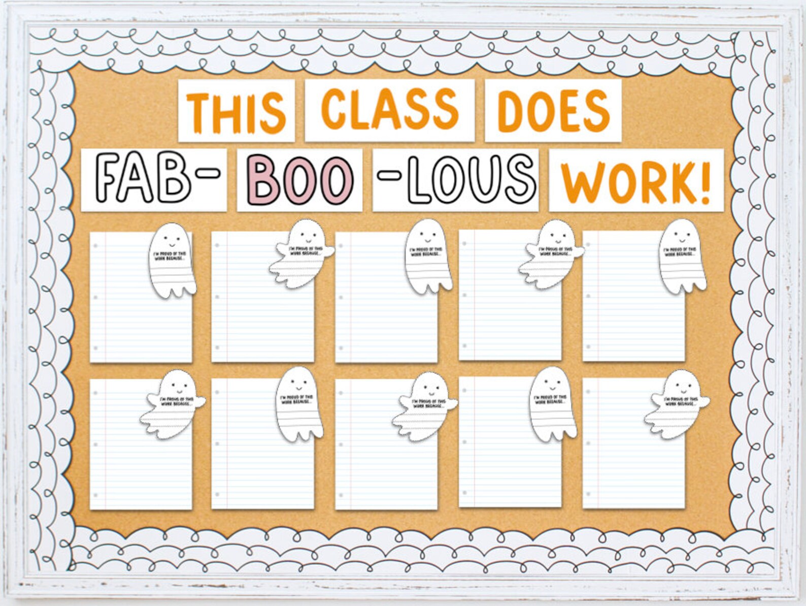 Fabboolous Ghost Craft Halloween October Fall Bulletin Board Ideas and ...