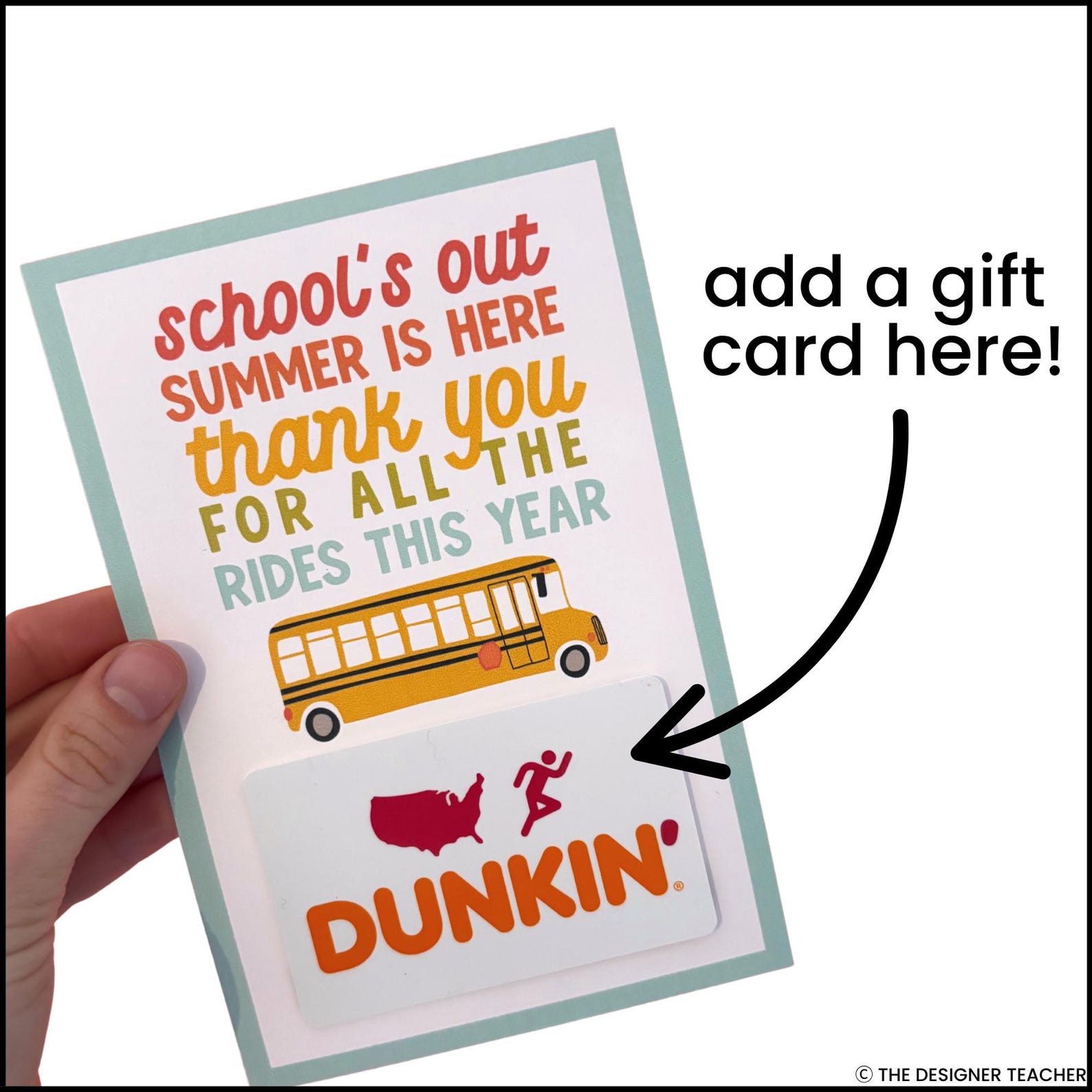 End of the Year Bus Driver Aide Gift Card Holder • Thank You Gift for ...