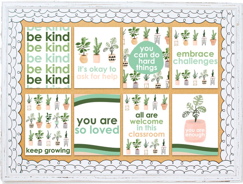 Inspirational Growth Mindset Inclusive Classroom Posters Plant Theme - Etsy