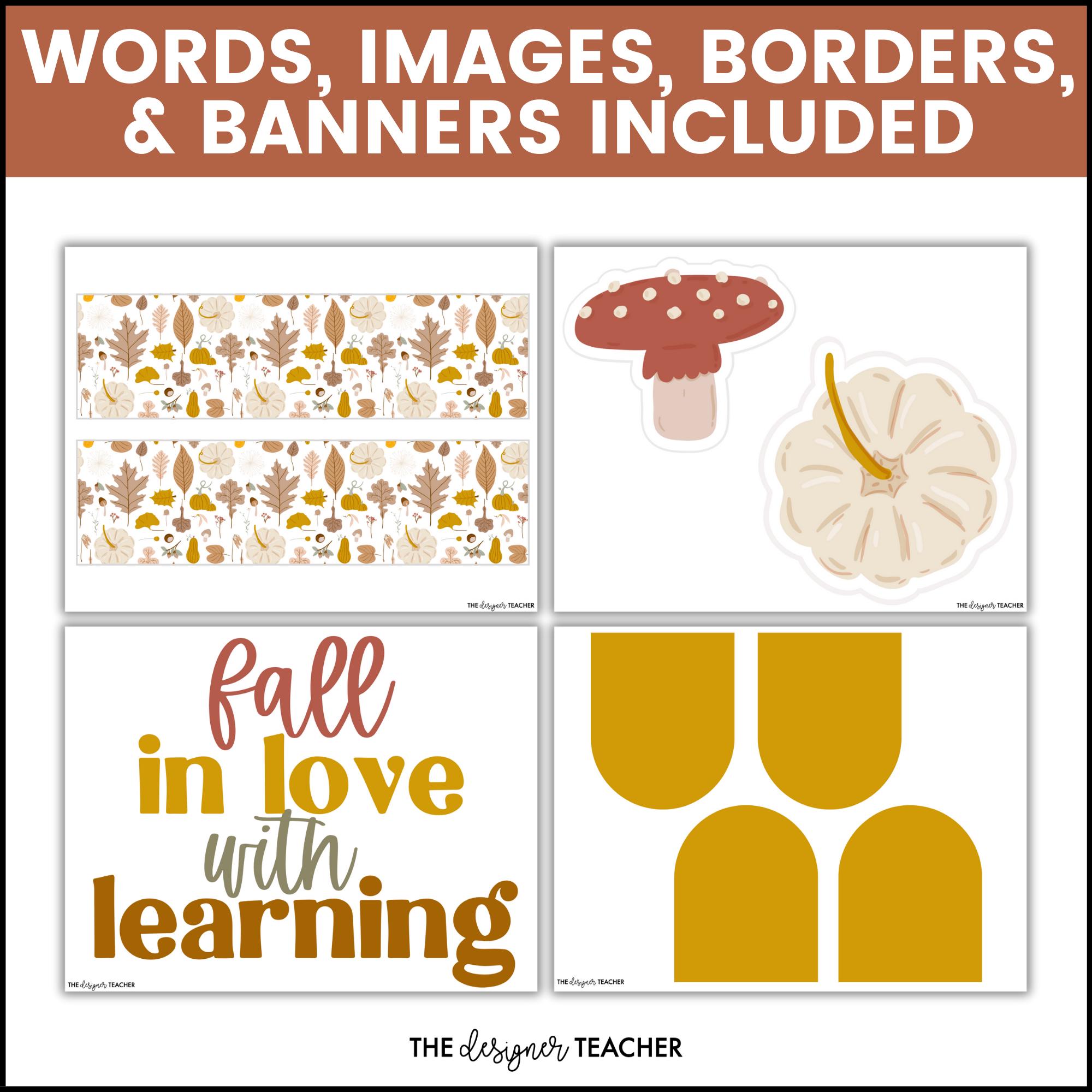 Fall Autumn September October November Bulletin Board Kit Ideas ...