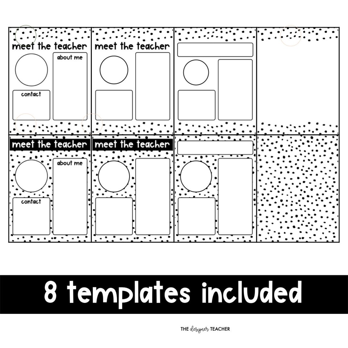 Editable Back to School Meet the Teacher Template Black & White ...