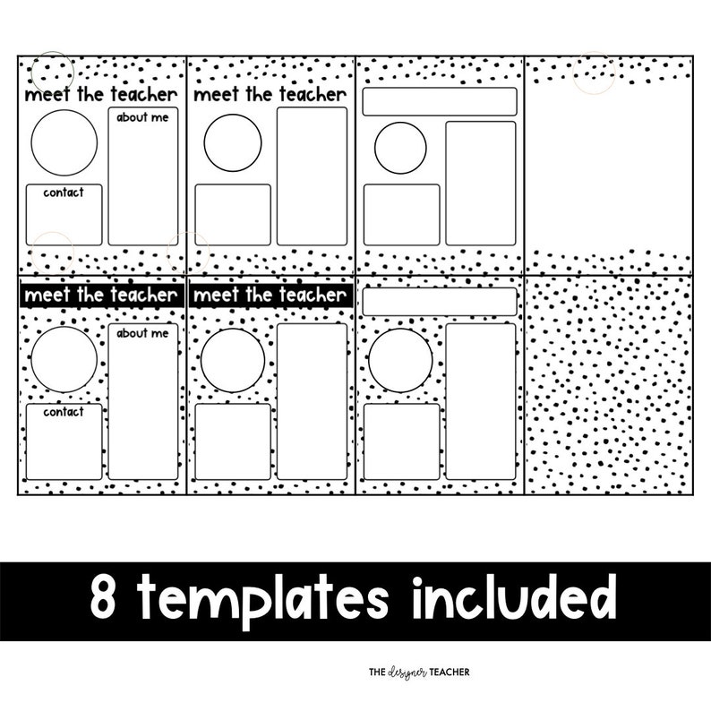 Editable Back to School Meet the Teacher Template Black & White ...