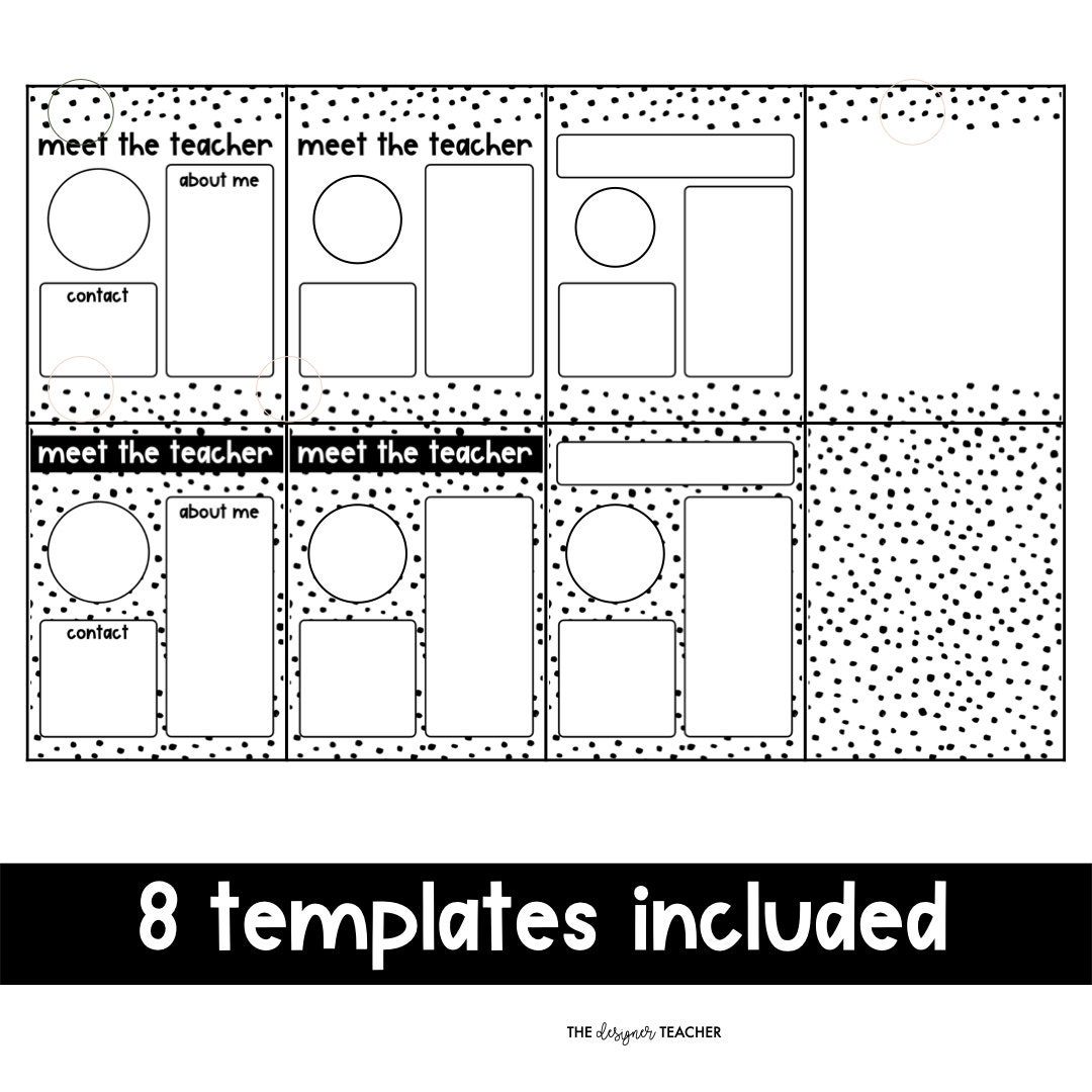 Editable Back to School Meet the Teacher Template Black & White ...