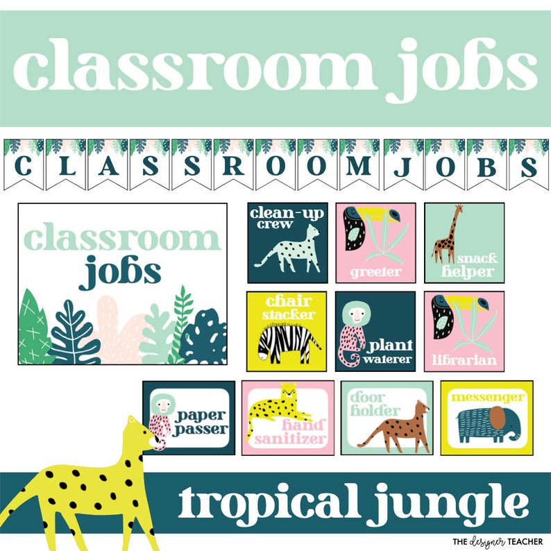 Editable Classroom Jobs Chart and Bulletin Board Display Modern ...