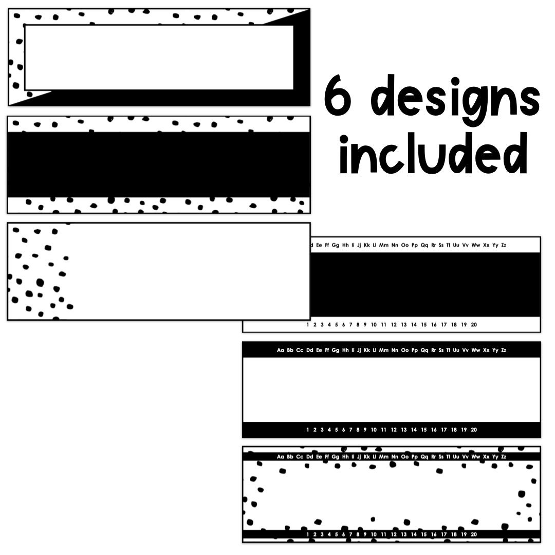 Editable Classroom Desk Name Plates Student Name Tags With Black ...