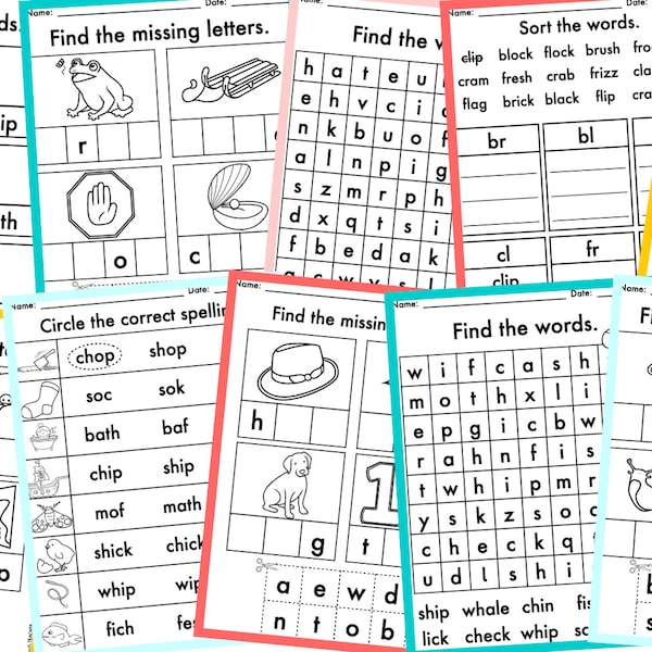 Digraphs First Grade Worksheets - Etsy
