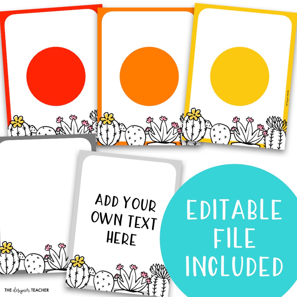 Cactus Theme Classroom Colors Posters - Etsy