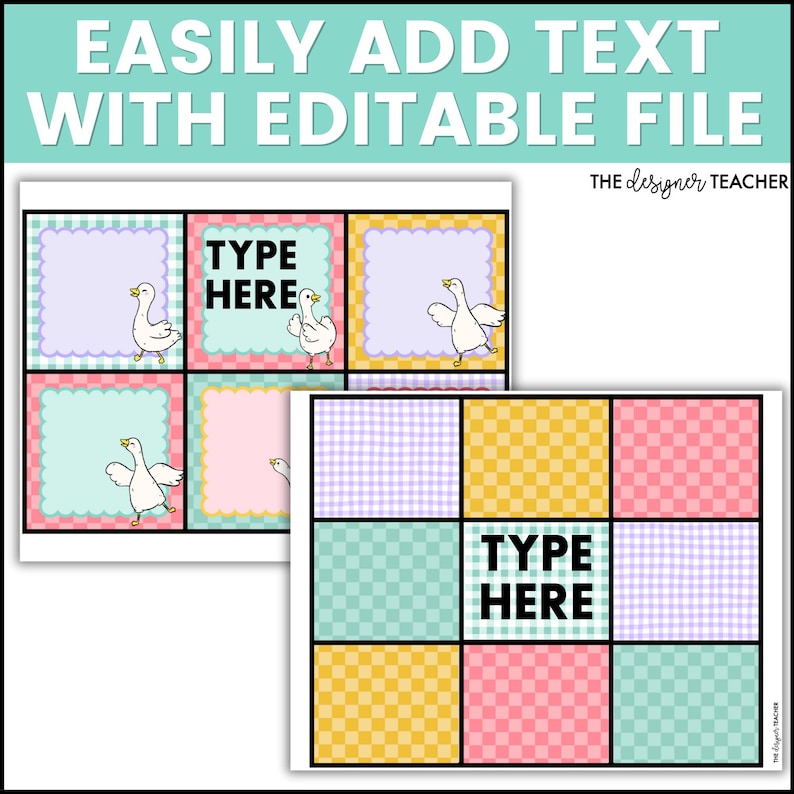 Editable Classroom Silly Goose Supply Teacher Organization Labels ...