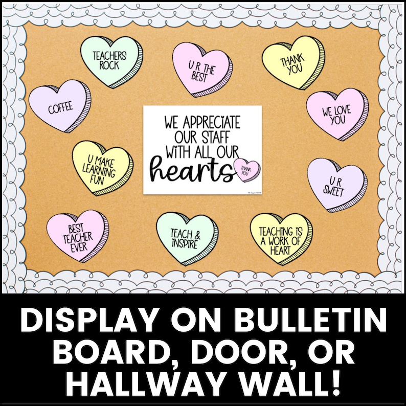 Valentine's Day Staff Appreciation Bulletin Board Display February ...