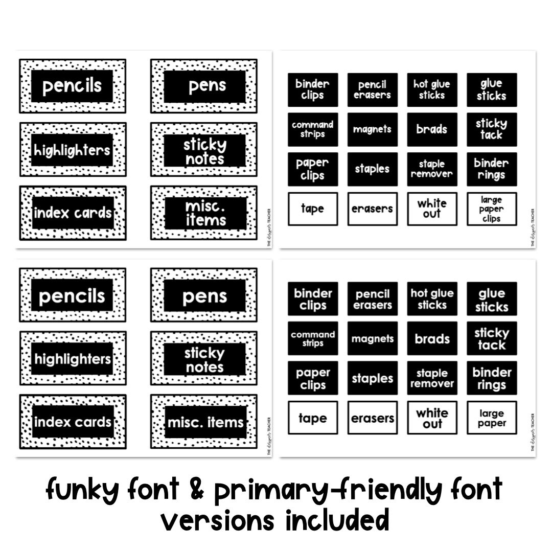 Editable Teacher Toolbox Labels With Black & White Speckled Boho ...