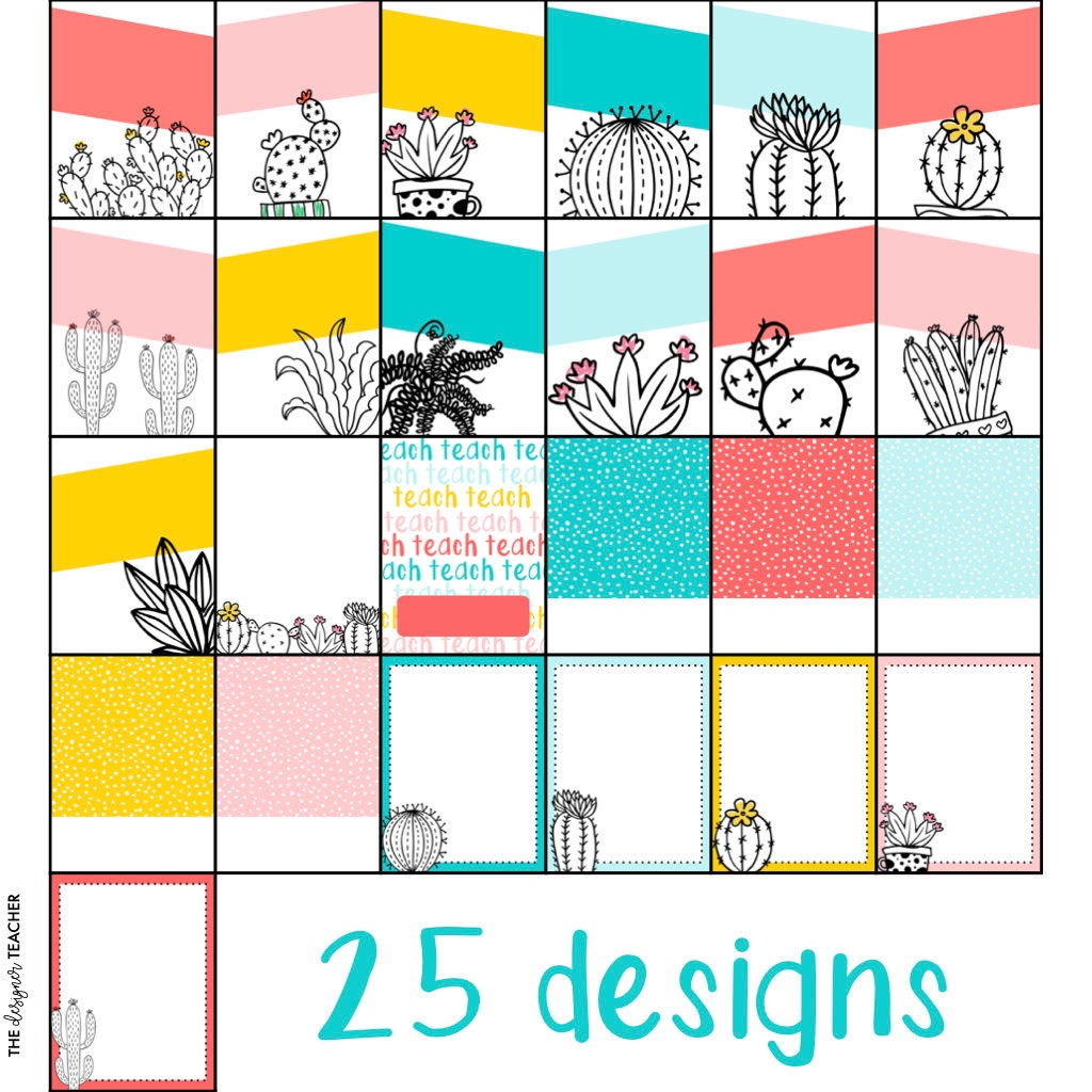 Cactus Theme Editable Binder Covers & Spines - Etsy