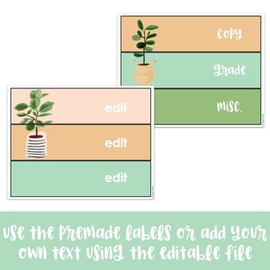 Editable Classroom Rolling Cart Labels and Organizers | Botanical ...
