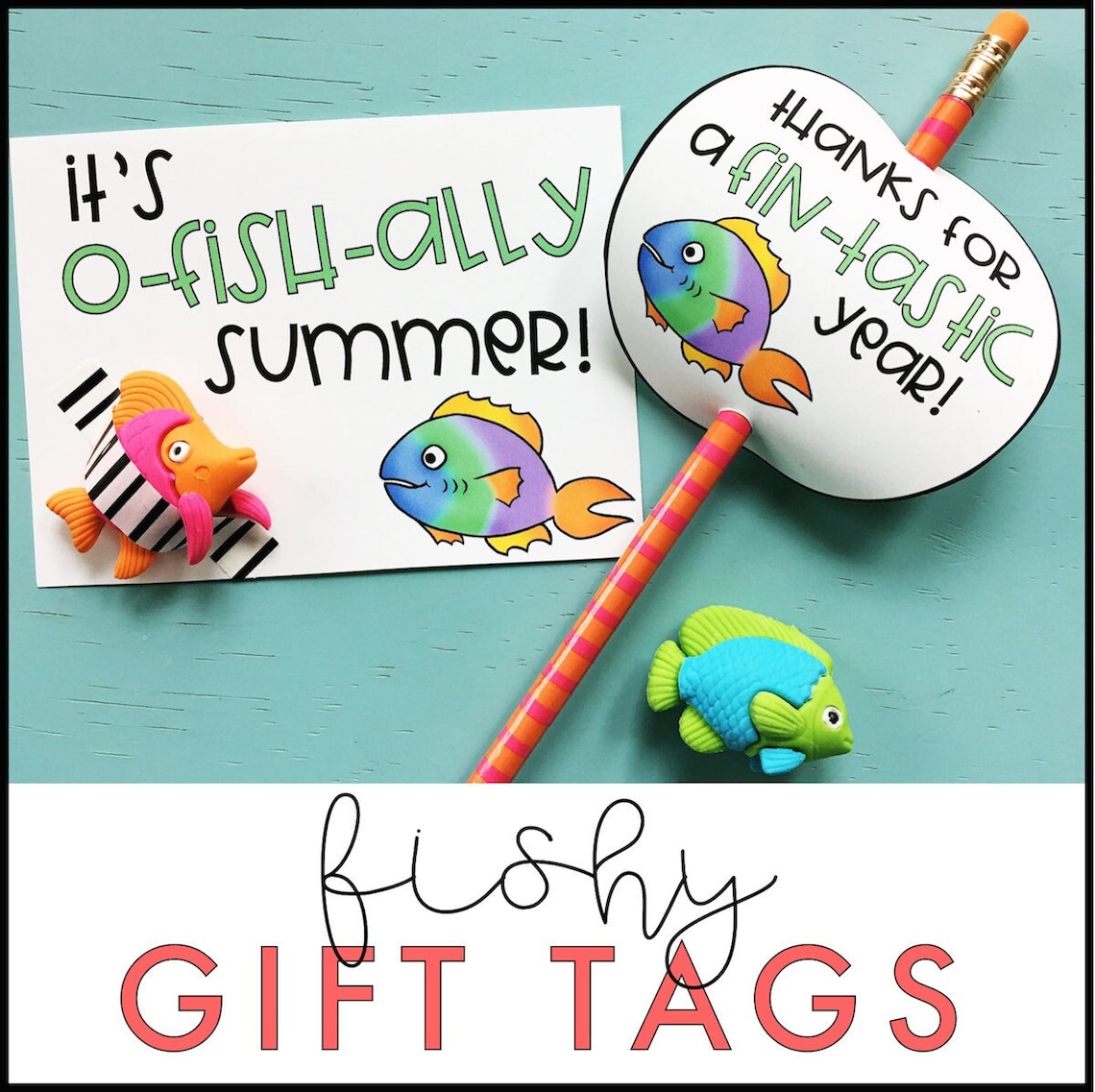 It's O-fish-ally Summer Fish End of the Year Gift Tags & Cards for ...