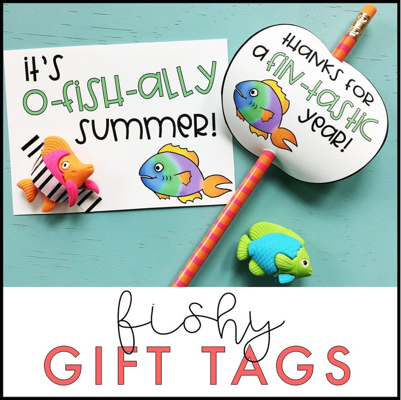It's O-fish-ally Summer Fish End of the Year Gift Tags & Cards for ...