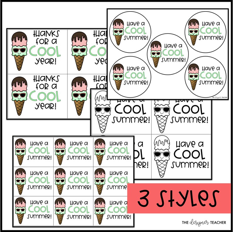 Have a Cool Summer Ice Cream End of the Year Gift Tags & Cards for ...