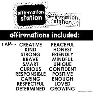 Black & White Speckled Boho Dalmatian Dots Affirmation Station Mirror ...