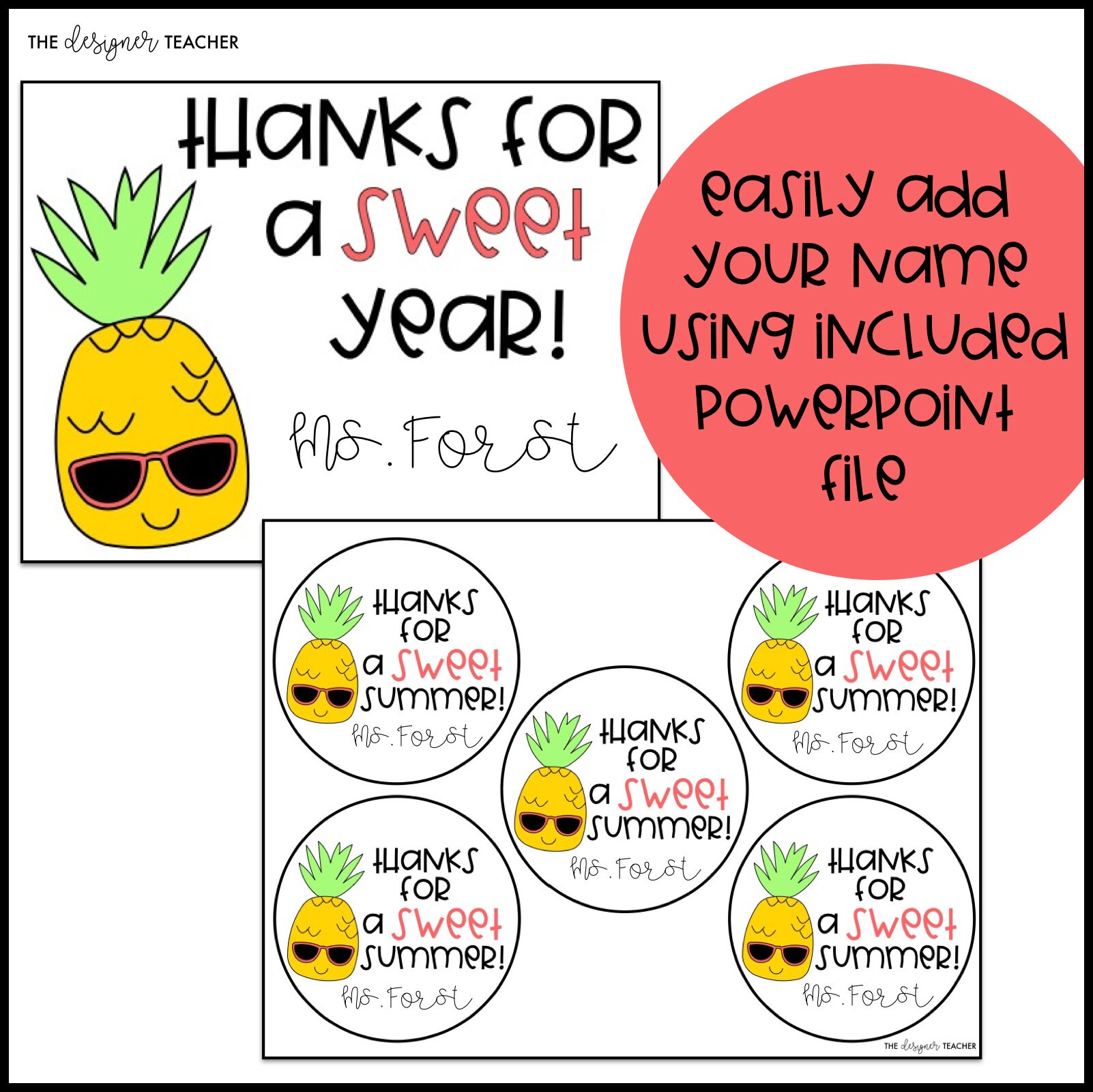 Have a Sweet Summer Pineapple End of the Year Gift Tags & - Etsy