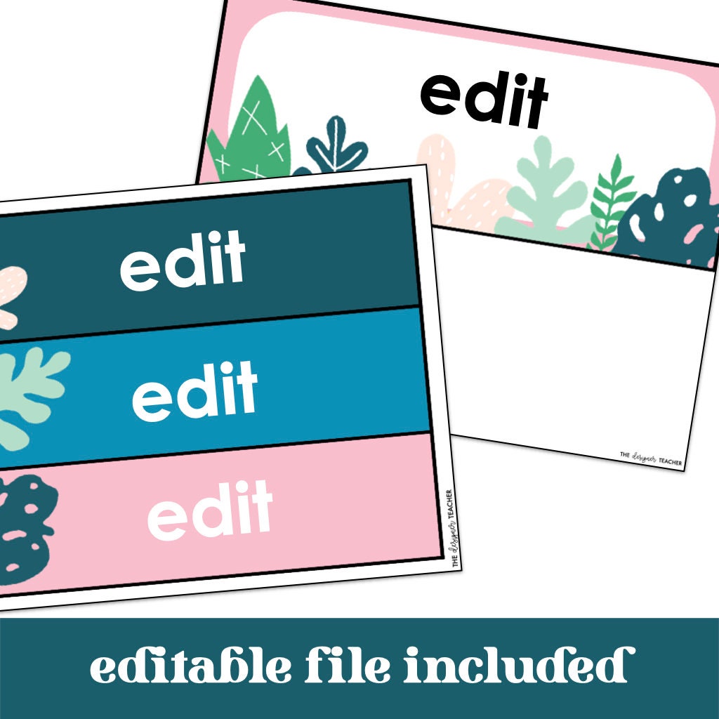 Editable Schedule Cards With Modern Tropical Jungle Rainforest Theme ...
