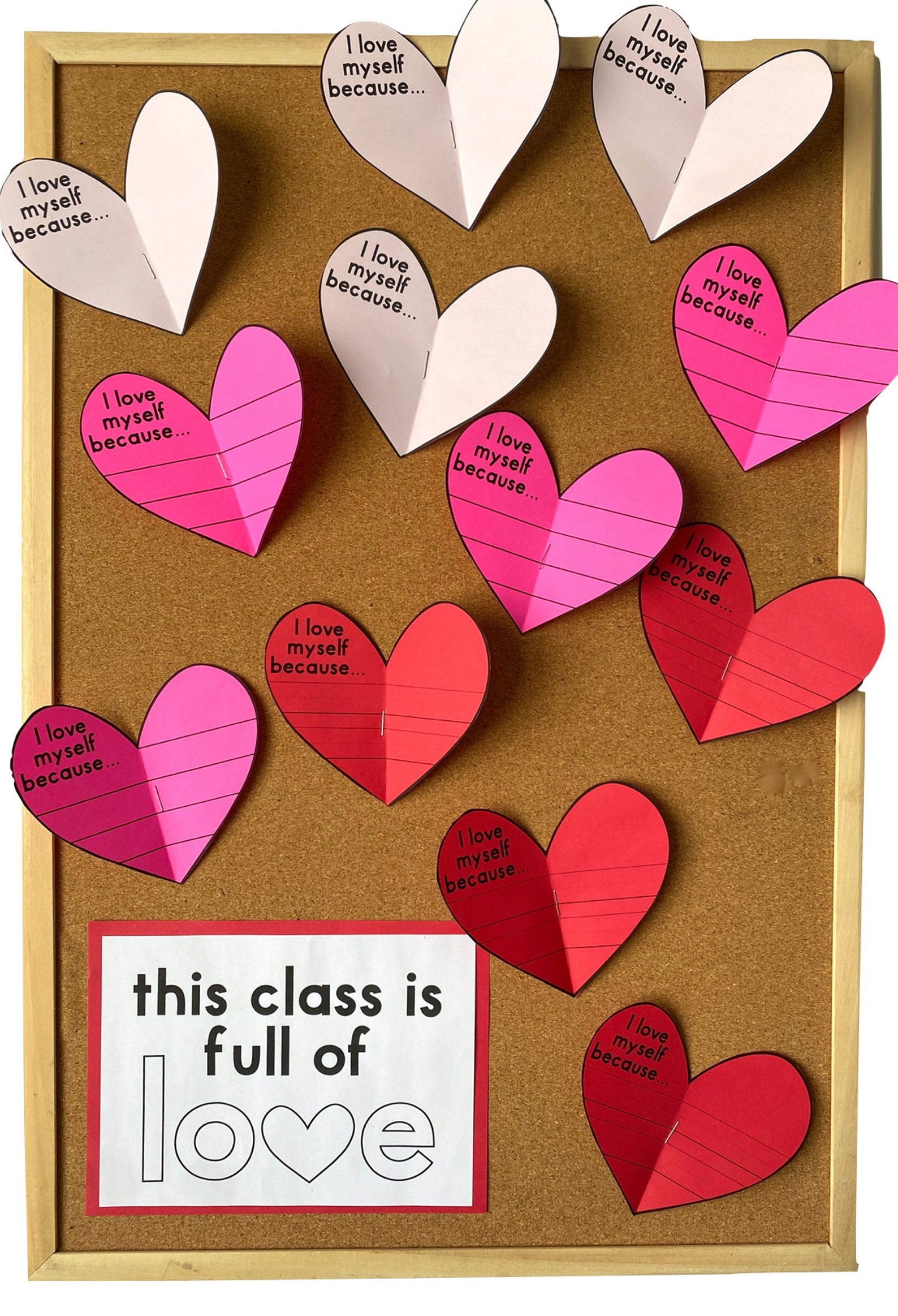 Self Love Bulletin Board Activity and Heart Craft • Valentine's Day ...