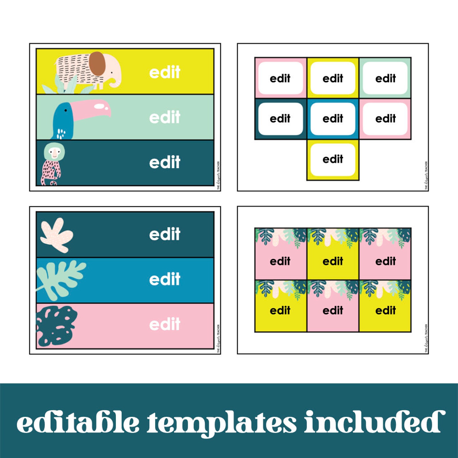 Editable Classroom Calendar Kit With Modern Tropical Jungle Theme - Etsy