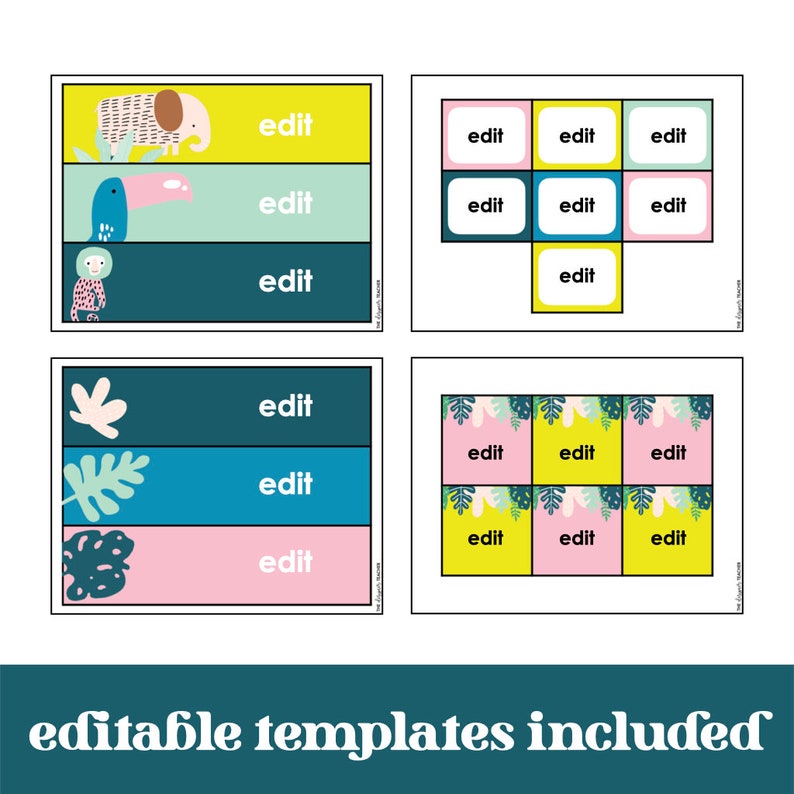 Editable Classroom Calendar Kit With Modern Tropical Jungle Theme - Etsy