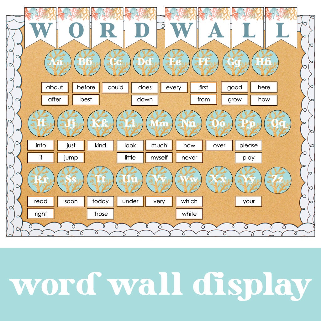 Editable Word Wall Display With Ocean Theme Under the Sea | Classroom ...