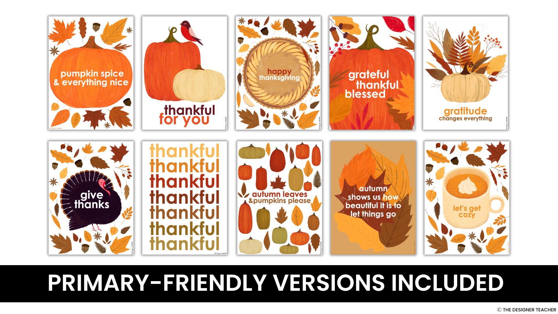 Thanksgiving Printable Posters Signs Art Prints, Fall Autumn Gratitude ...
