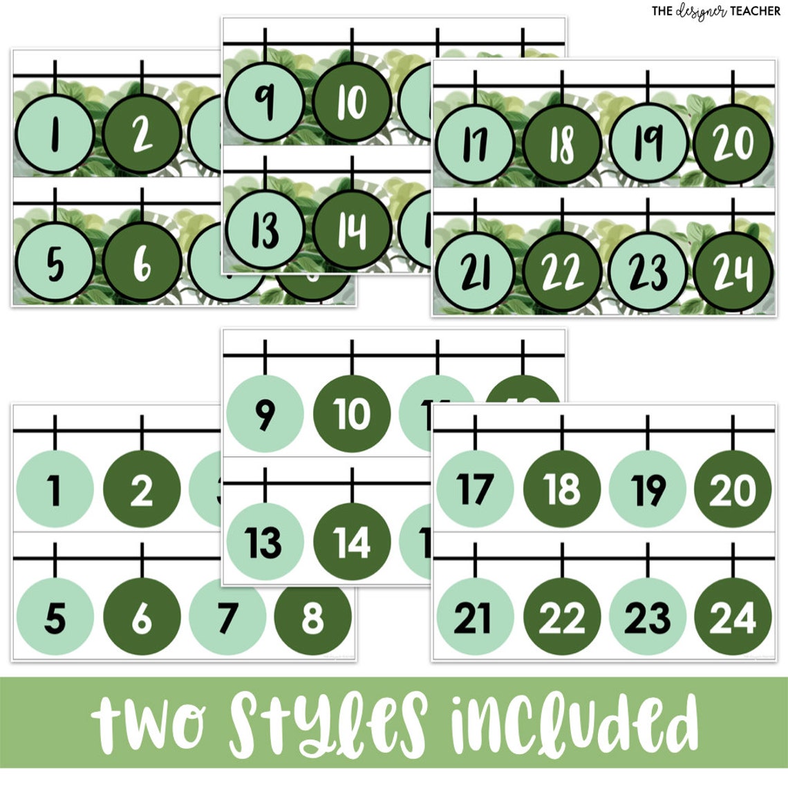 Plant Theme Number Line to 120 or 100 Classroom Decor - Etsy