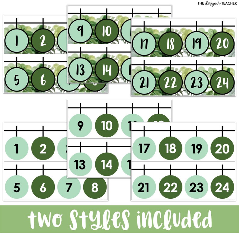 Plant Boho Pastel Theme Number Line to 120 or 100 Classroom Decor ...