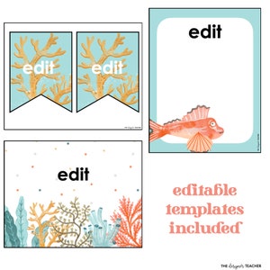 Editable Birthday Display With Ocean Theme Under the Sea - Etsy