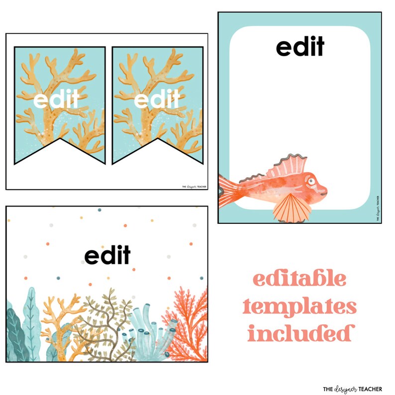 Editable Birthday Display With Ocean Theme Under the Sea - Etsy