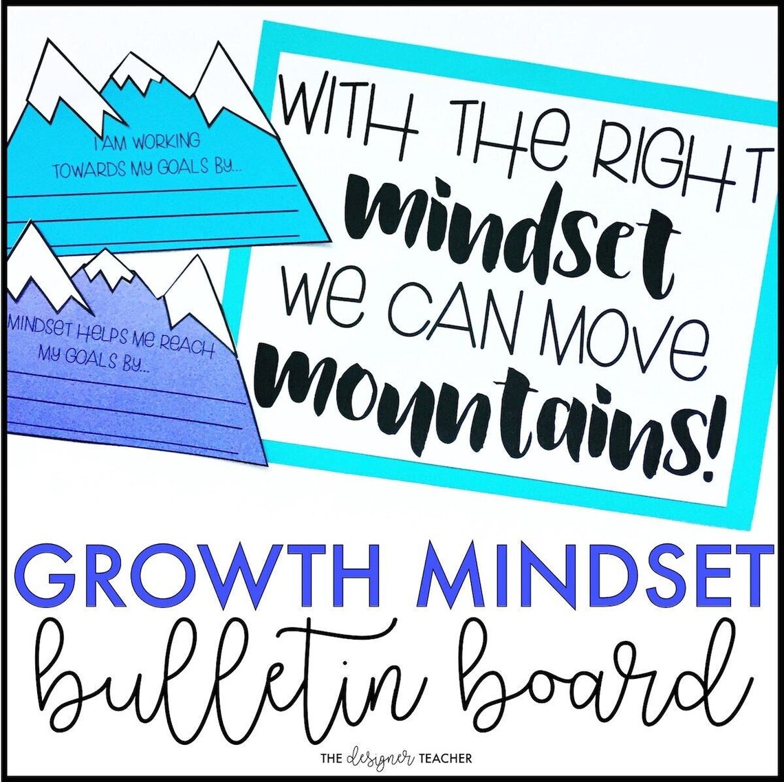 Growth Mindset Bulletin Board and Classroom Door Decor Mountain Craft ...