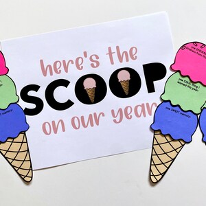 End of the Year Ice Cream Bulletin Board Craft & May June Summer Door ...