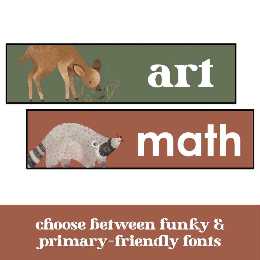 Editable Schedule Cards With Boho Watercolor Woodland Theme - Etsy