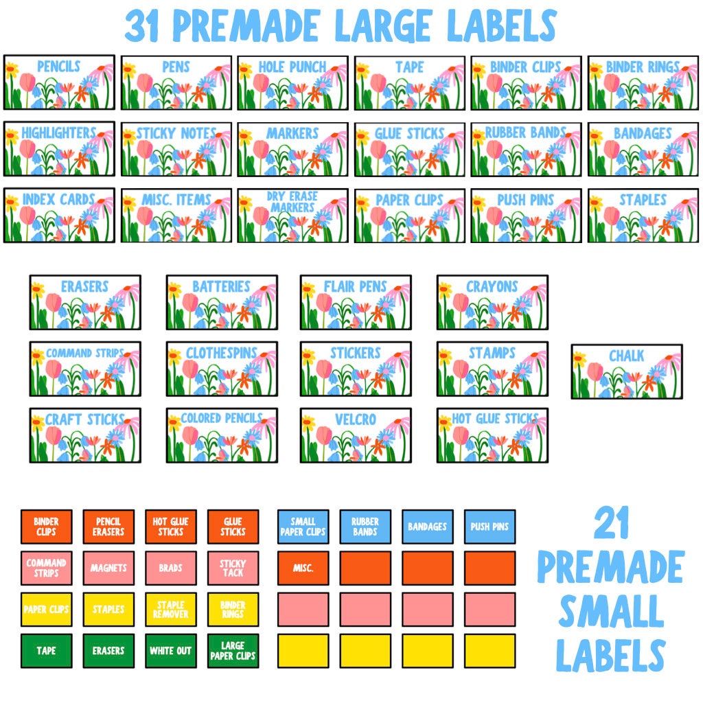 Editable Teacher Toolbox Labels With Bright Garden Theme | Colorful ...