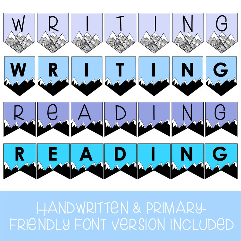 Editable Letter Banner Pennants With Mountain Theme - Etsy