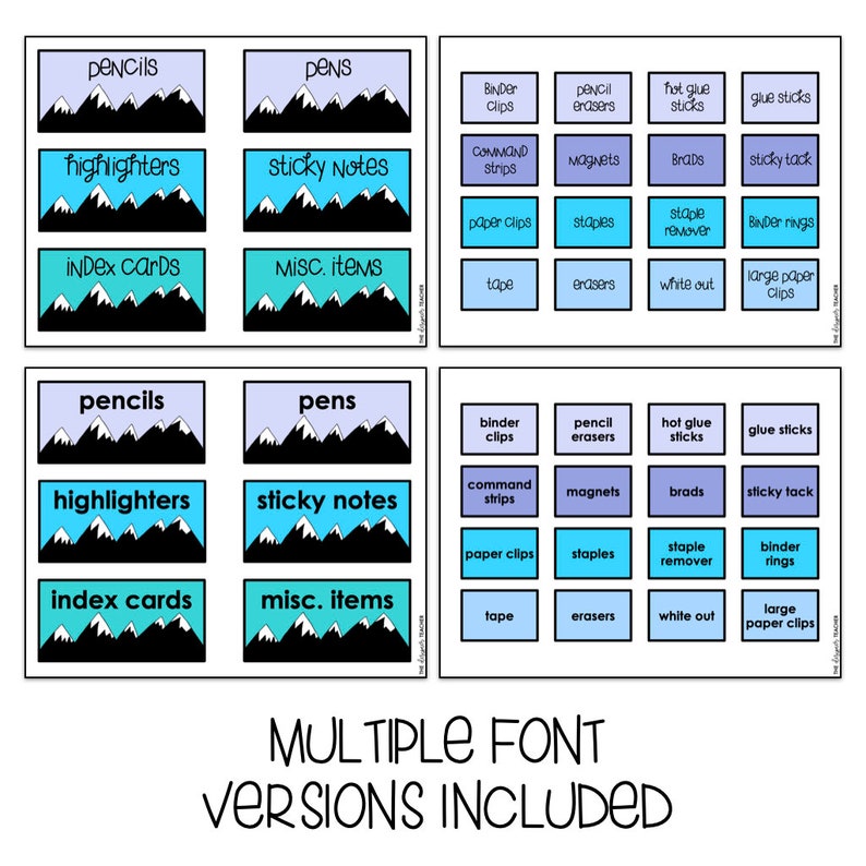 Editable Teacher Toolbox Labels With Mountain Theme - Etsy