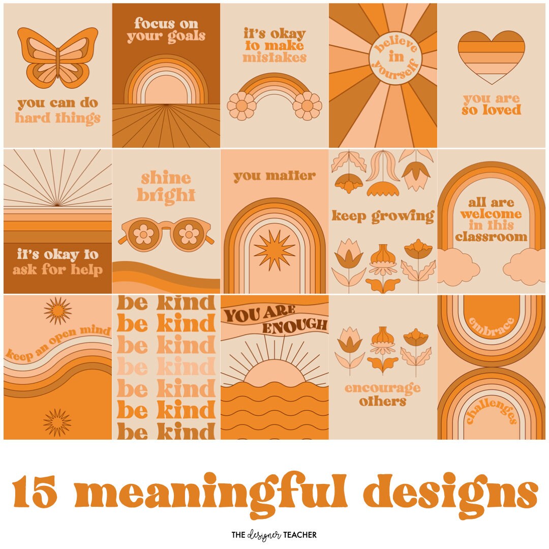 Sunny Boho Inspirational Growth Mindset Inclusive Retro Classroom ...