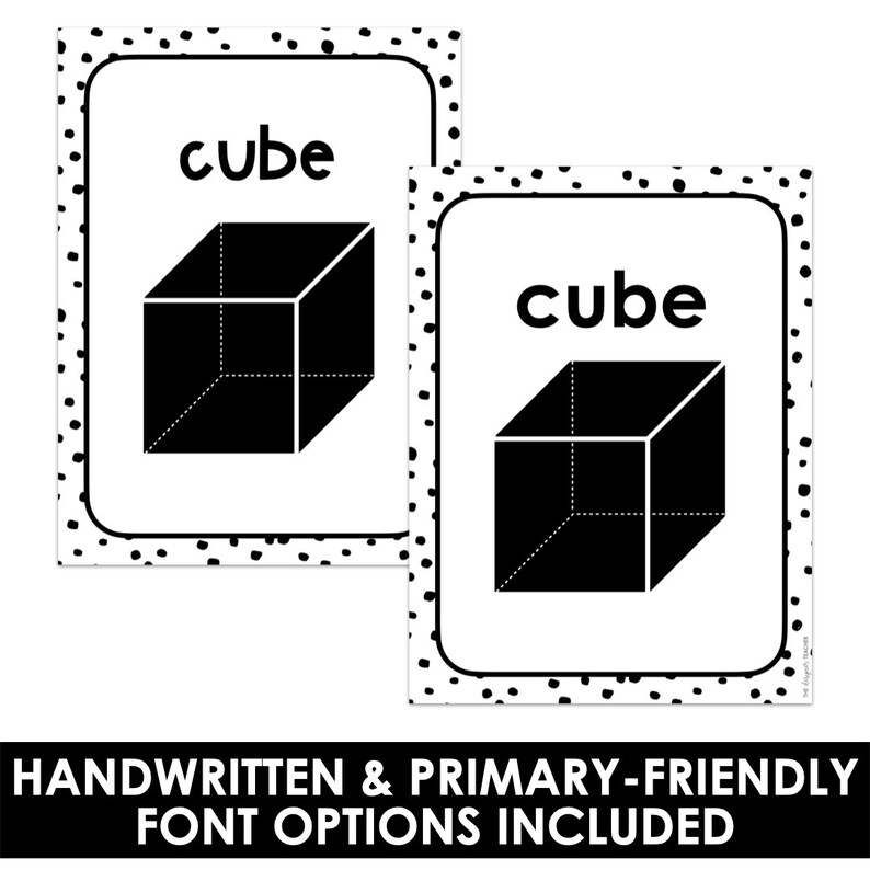 Editable Classroom 2D and 3D Shapes Posters With Black & White Boho ...