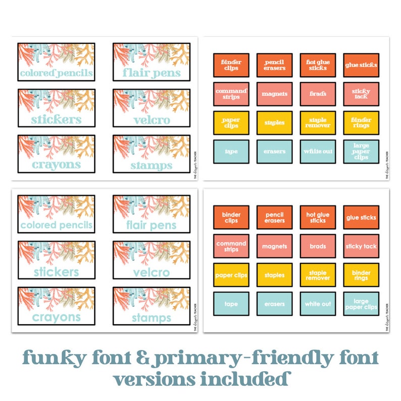 Editable Teacher Toolbox Labels With Ocean Theme Under the Sea - Etsy