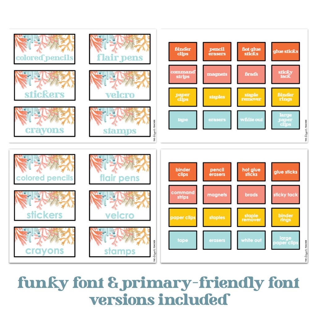 Editable Teacher Toolbox Labels With Ocean Theme Under the Sea ...