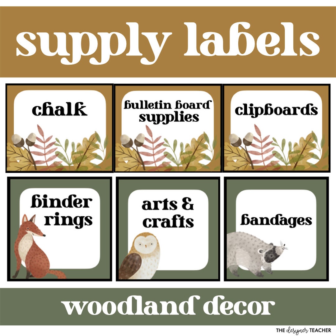 Editable Supply Labels for Target Pocket Labels Boho Woodland Theme ...