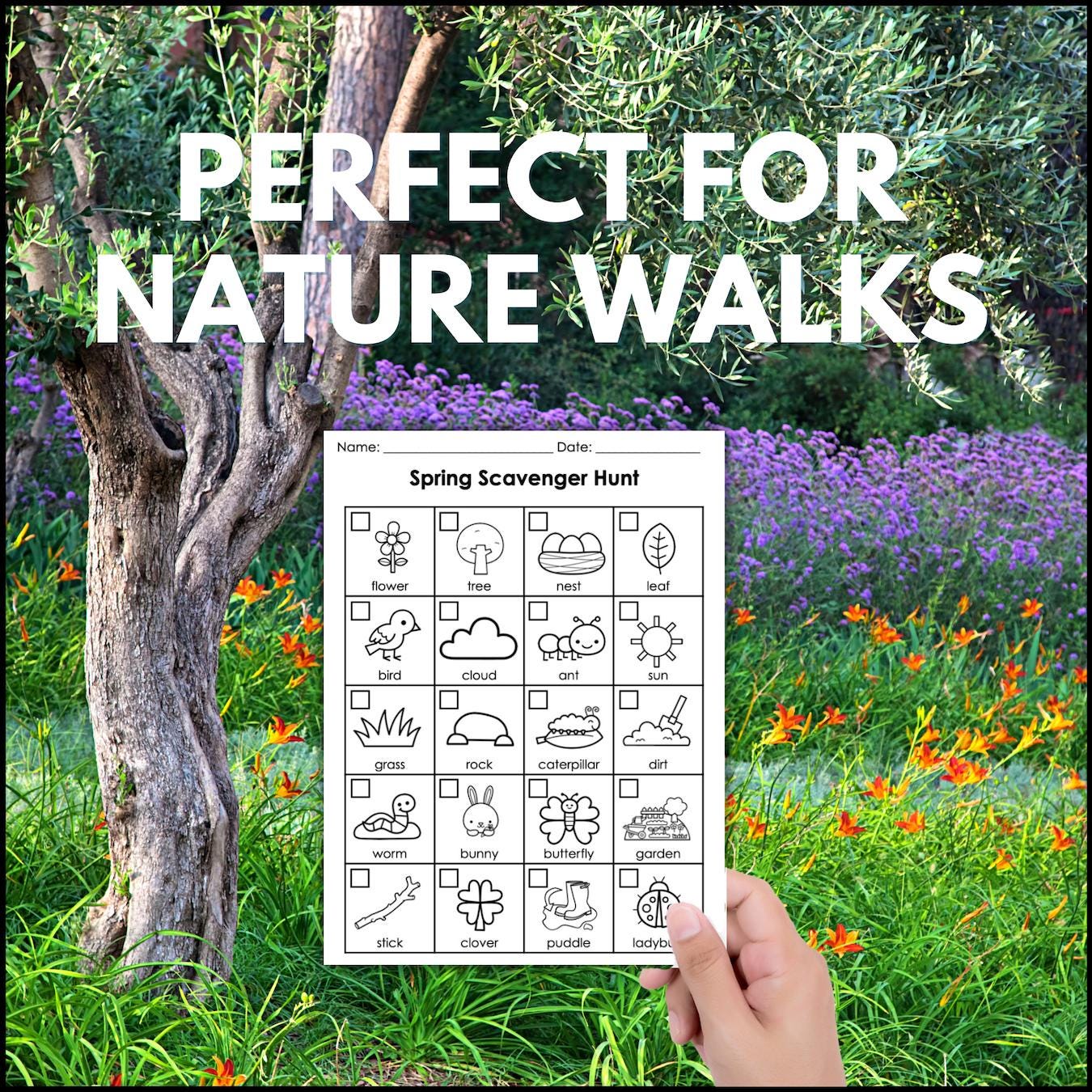 Spring Scavenger Hunt Nature Walk Indoor Outdoor Activity - Etsy